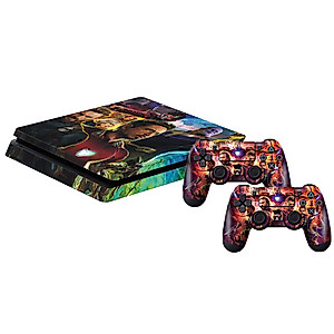 PS4 Slim Skins - Decals for PS4 Controller Playstation 4 Slim - Stickers Cover for PS4 Slim Controller Sony Playstation Four Slim Accessories with Dualshock 4 Two Controllers Skin - Ironman