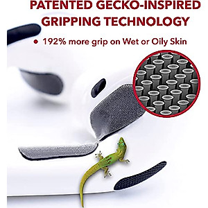 Setex Gecko Grip Anti-Slip Grip Pads Designed for Apple AirPods Pros [Fits in Charging Case] Maximum Sweat Performance (12 Pads), Black