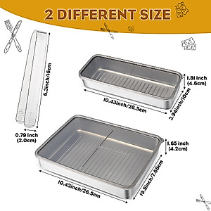 Maxcheck 6 Pcs Stainless Steel Food Containers with Lids 2 Metal Bacon Container for Refrigerator 2 Cheese Deli Meat Steamer Airtight Bacon Keeper 2 Food Clips for Freezer Buffet Kitchen