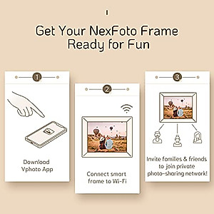 NexFoto 32GB Large 15 inch Digital Picture Frame, Wi-Fi Digital Photo Frame, Wall-Mountable, Instantly Share Photos Videos via App or Email, Gift for Grandparents