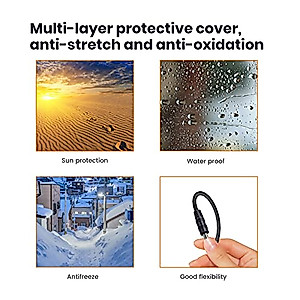 FlexSolar DC5521 Solar Connector Cable Male to Male 5.5x2.1mm Power Adapter Cable for Power Station, Surveillance Camera, LED Display, IP Camera, DVR, Router, Invoice Printer