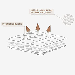 Mattress Pad King Size, Premium Soft Quilted Extra Thick Pillow Top Mattress Topper with Fluffy Down Alternative Fill,Mattress Cover with Elastic Deep Pocket, Strethes Up to 21”