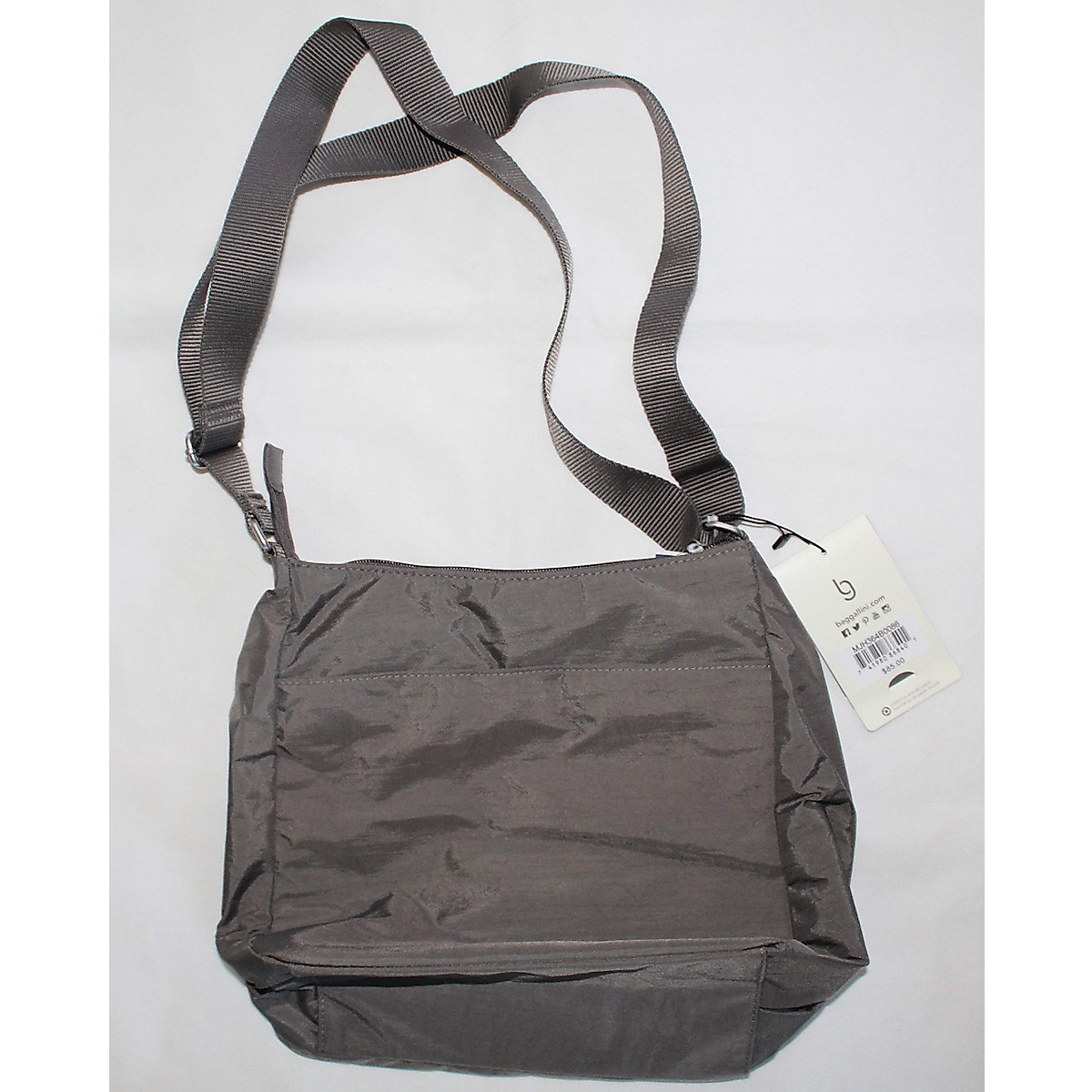 Baggallini Gray Shoulder Hand Bag Purse Handbag Nylon, Medium