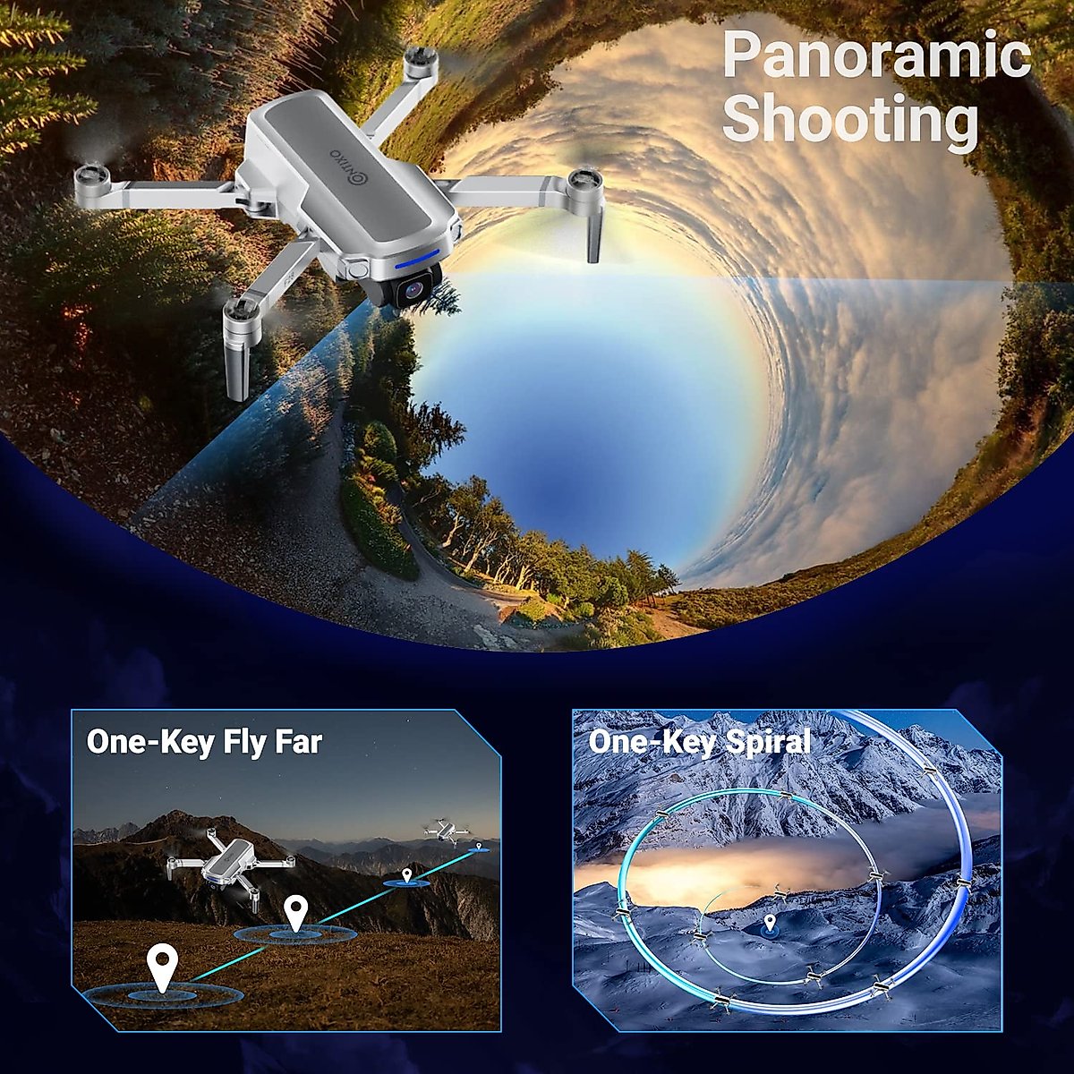 Contixo F28 Foldable GPS Drone - 2K FHD Camera GPS Control and Selfie Mode Follow Me, Way Point, & Orbit Mode Up to 60 Min Flight Time FPV Drone for Mobile With Carrying Case 64GB SD Card