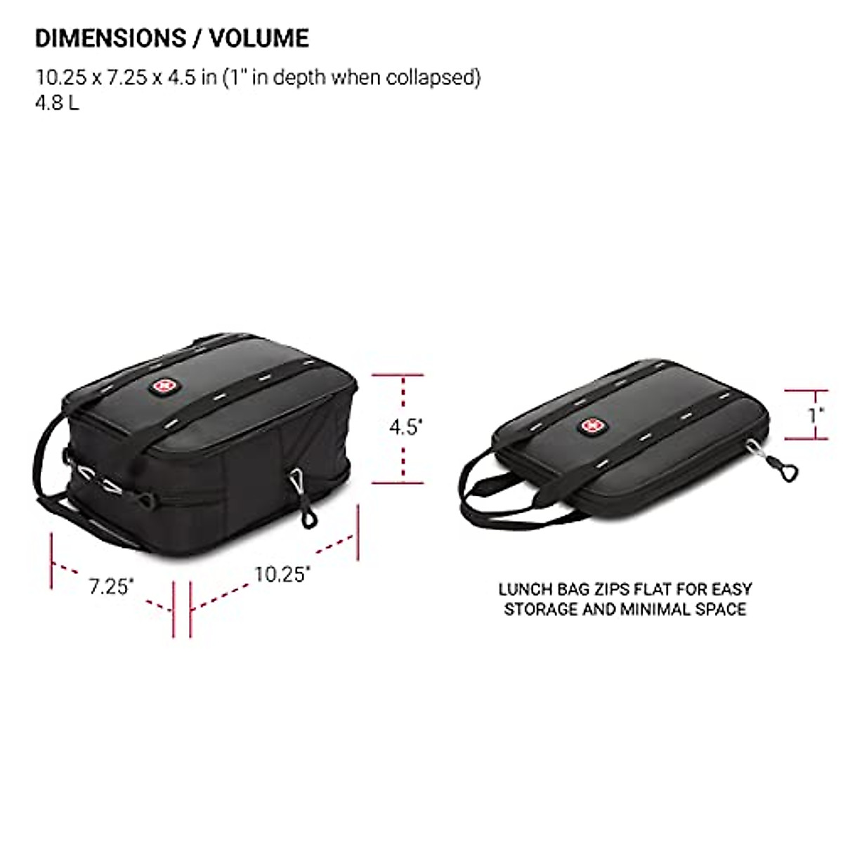SwissGear Insulated/Collapsible, Black/Red, One Size
