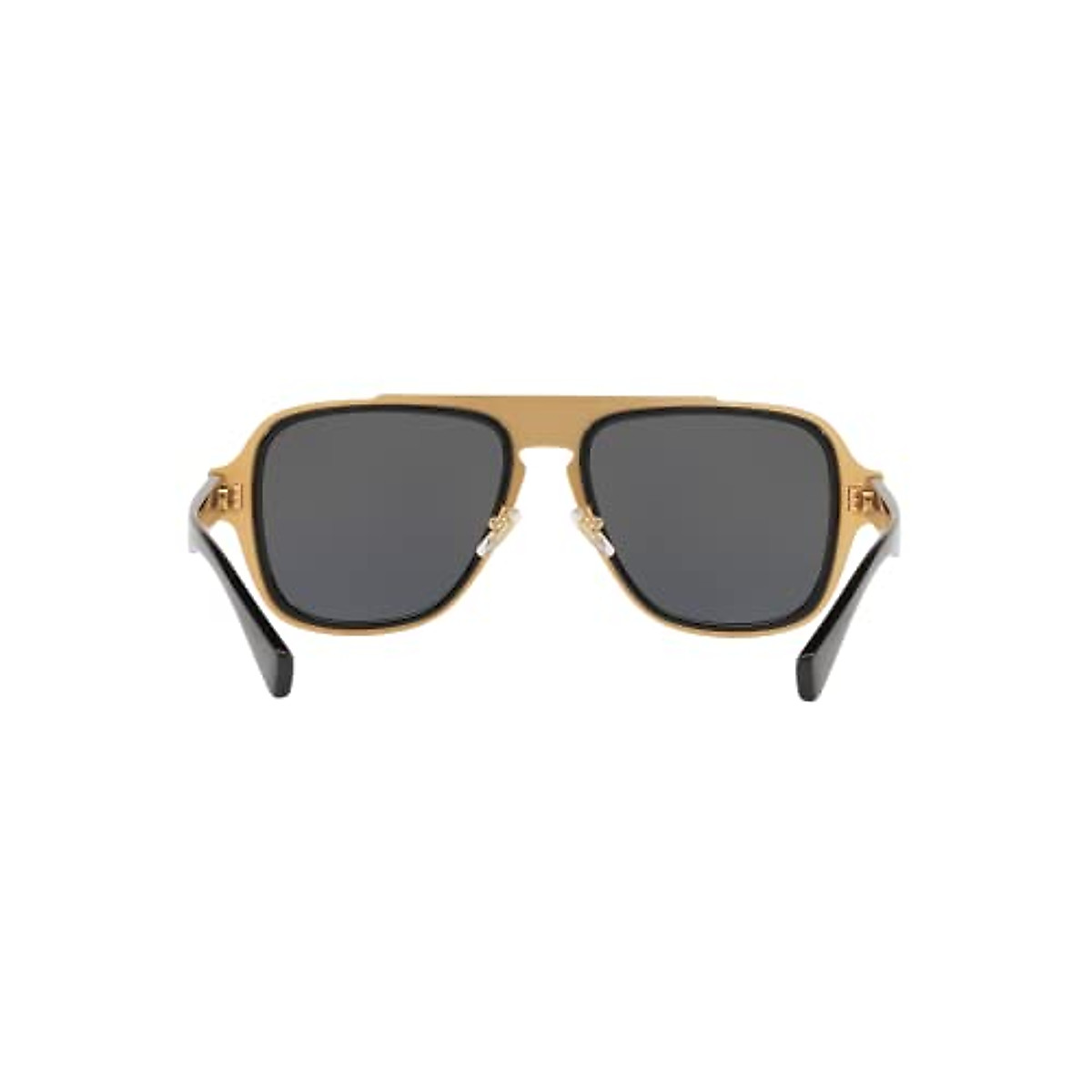 Versace Medusa Charm VE 2199 100281 Black Plastic Aviator Sunglasses Grey Polarized Lens