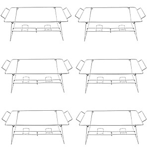Spec101 Chafing Wire Rack 6 Pack for 24x12 Inch Foil Pans - Empty Folding Reusable Buffet Wire Rack Chafing Stand Foldable Food Warmer Rack Dish Stands Heater Chafer Racks - Catering, Buffet, Wedding