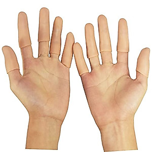 20 PCS Gel Finger Cots, Silicone Finger Protectors, Thumb Protector Covers, Finger Caps for Dry Skin Crack Slips Hand Eczema Finger Arthritis, Fingertip Bandage for Knitting Cuts.