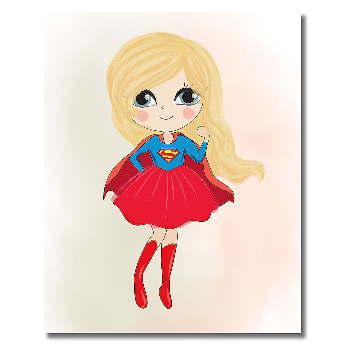 Cute Superhero Girls Wall Art Prints - Superhero Posters for Girls, Playroom Pictures for Kids, Heroic Bedroom Artwork, Inspirational Prints for Rooms - Unframed Set of 8 (8x10")