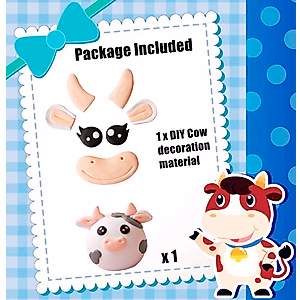 JeVenis Cute Cow Cake Decoration Farm Animal Birthday Cow Cake Topper for Baby Shower Party Decorations