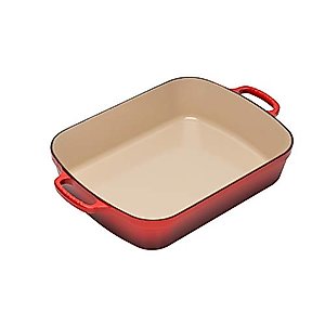 Le Creuset Enameled Cast Iron Signature Rectangular Roaster, 5.25 qt. (11.7" x 16.8") , Cerise