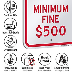 "No Dumping - Minimum Fine $500" Sign By SmartSign | 12" x 18" Aluminum