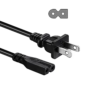 [UL Listed] Power Cord Cable Compatible with Brother CS-6000I, Viking, Pfaff Sewing Machine 18 AWG 2 Prong 6 FT