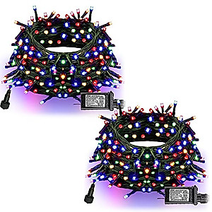 Dazzle Bright 132FT 400 LED Christmas Lights, Christmas String Lights Plug in with 8 Modes, Waterproof Christmas Decorations for Xmas Indoor Outdoor Party Home Tree Decor, Multi-Colored