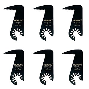 HEMUNC Drywall Blade for Oscillating Tool 6 Pack, Oscillating Saw Blades Fit Dremel, Dewalt, Fein Multimaster, Bosch, Makita, Milwaukee, Rockwell, Ryobi,Craftsman, Ridgid Multitool