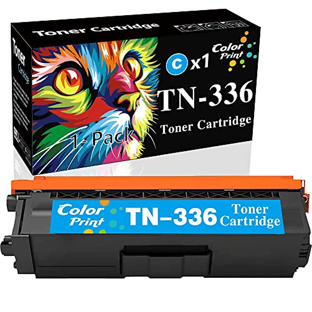 1-Pack ColorPrint Compatible TN336 Cyan Toner Cartridge High Yield Replacement for Brother TN-336 TN336C TN336 TN331 Work with HL-L8350CDW MFC-L8850CDW HL-L8350CDWT HL-L8250CDN MFC-L8600CDW Printer