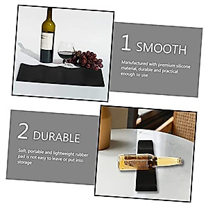 GARVALON 2pcs Wine Bottle Mat Beer Dispenser Sparkling Water Dispenser Wooden Storage Shelves Drink Organizer for Fridge Bottle Organizer for Cabinet Drink Dispenser Beer Can Silicone Tray