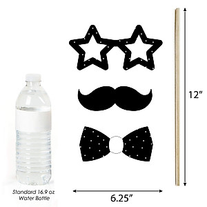 Big Dot of Happiness Mr. and Mrs. - Black and White Wedding or Bridal Shower Photo Booth Props Kit - 20 Count