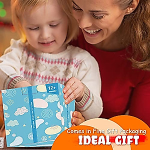 HELLOWOOD Montessori Toys for 1+ Year Old, Wooden Sorter Cube with 8pcs Rattling Shapes, Developmental Learning Toy Gifts for Baby Girls Boys 6-12-18 Months, Gift Packaging