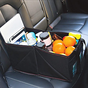 FORCTIBULL Car Seat Organizer with Cup Holders, Car Organizer for Front Seat Backseat, Car Storage Organizer for Adults and Kids, Collapsible