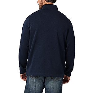 Wrangler Authentics Men's Long Sleeve Fleece Quarter-Zip, Mood Indigo, Small
