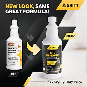GRITT COMMERCIAL Concrete Oil Stain Remover | All Purpose Concentrated Cleaner for Oil, Grease, and Rust | Removes Stains from Concrete and Asphalt Driveways, Garages, and Patios 32 oz