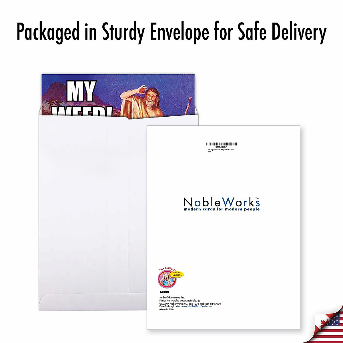 NobleWorks - Big Funny Birthday Greeting Card 8.5 x 11 Inch with Envelope (1 Pack) Large Jumbo Bday Moses' Bush J4300