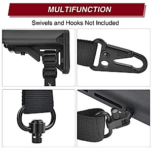 CVLIFE Rifle Sling with Quick Adjust Loop 1.25" Wide Tube Webbing Two Point Sling for Outdoor Sports Black