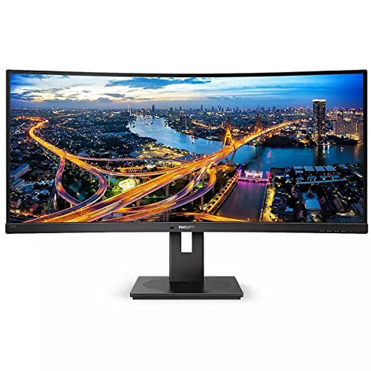Philips 346B1C UltraWide 34" Curved Monitor, UltraWide QHD 2K, USB-C and built-in KVM switch, 119% sRGB, USB-PD 90W, Height Adjustable, PowerSensor , 4Yr Advance Replacement Warranty