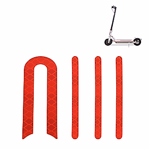 TOMALL Reflective Strip Sticker Front & Rear Wheel Rubber Sticker Red for Xiaomi Mijia M365 Sticker Scooter Replacement Parts Accessories
