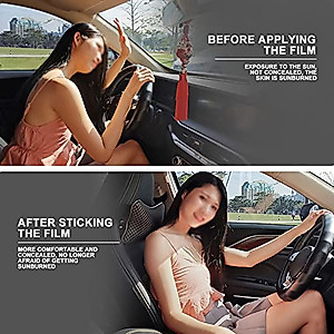 Window Film Privacy Film, Window Tint Film, 1%-50% VLT Car Window Film, Sun Blocking Anti UV Heat Control Explosion-Proof Glass Film, 20x118/236 Inch Blackout Window Film(25% VLT，20x118inch)