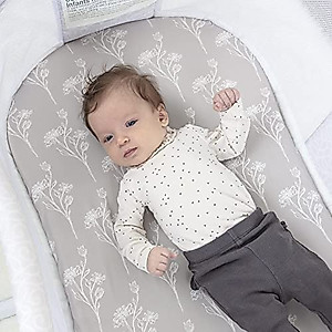 Pobibaby - 2 Pack Premium Bassinet Sheets for Standard Bassinets - Ultra-Soft Jersey Knit, Stylish Floral Pattern, Safe and Snug for Baby (Wildflower)