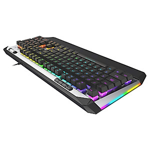 Patriot Viper Gaming V765 Mechanical RGB Illuminated Gaming Keyboard w/Media Controls - Kailh Box Switches, 104-Standard Keys, Removable Magnetic Palm Rest - PV765MBWUXMGM