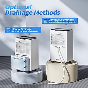 AIRPLUS Dehumidifier for Basement - 4,500 Sq. Ft. 70 Pints, Multifunctional Dehumidifier with Drain Hose & Auto Shut-Off Function, Powerful Dehumidifiers for Home(AP2103)