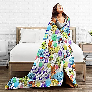 TLOVE Word Party Tv Show Blanket Soft Cozy Throw Blanket Flannel Blankets for Couch Bed Living Room 60x50 Inch