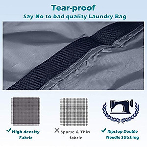 Coomee Heavy Duty Laundry Bag 2 Pack XL Nylon Laundry Bags with Straps, Washable Large Dirty Clothes Organizer with Drawstring Closure, Travel Washing Bag Fit a Laundry Hamper or Basket