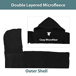 35° BELOW Marled Hooded Multiuse Head Scarf Neck Wrap for Women, Winter Scarf for Women, Black