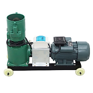 TECHTONGDA Animal Pellet Feed Mill Grinder Maker Machine Pellet Fodder Press for Farm Chicken Cow with 2 Head Rollers 8MM Holes 220V