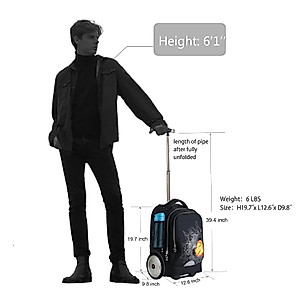 UNIKER Rolling Laptop Bag for 14 Inch Laptop,19 Inch Roller Bookbag for Girl Boy,Wheeled Computer Bag,Suitcase on Wheels,Trolley School Bag Grey,Schoolbag with Wheels