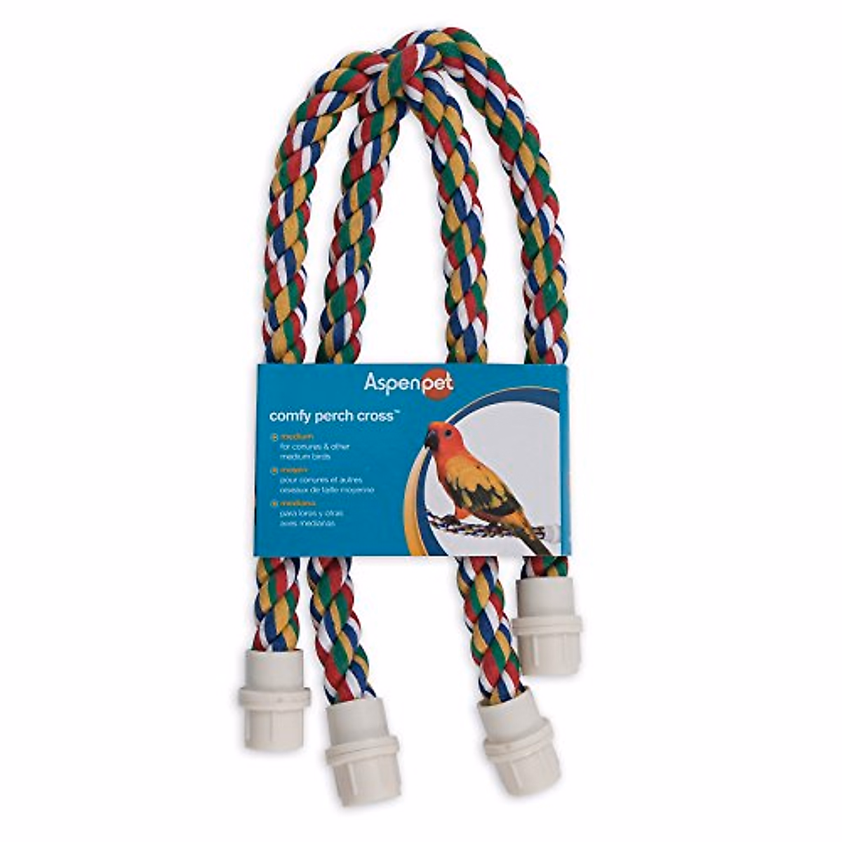 JW Pet Booda Byrdy Bush Interactive Bird Toy, Cable Cross Multi, Medium