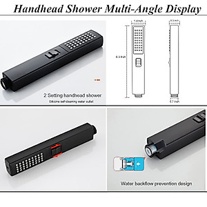 Shower Head, Rain Shower Head with Handheld,High Pressure 8'' Rainfall Stainless Steel Shower Head / 2 Settings Handheld Shower Combo with Shower Holder and 78'' Explosion-Proof Hose (Black)