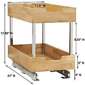 Household Essentials 24221-1 Glidez 2-Tier Sliding Cabinet Organizer, 11.5" Wide, Wood