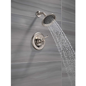 Delta Faucet Windemere 14-Series Shower Faucet Set, Shower Handle, Brushed Nickel Shower Faucet, Delta Shower Trim Kit, Stainless BT14296-SS (Valve Not Included)