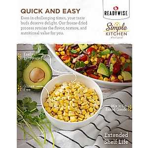 READYWISE - Simple Kitchen, Freeze-Dried Corn, 23 Servings, MRE, Emergency Food Supply, Gluten Free, Corn, Freeze Dried Corn, Freeze Dried Food, Canned Food, Camping, Survival Food, 10 Can