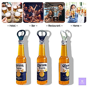 Magnetic Beer Bottle Opener Figure Big Size Beer Bottle Bar Refrigerator Decor Unique Birthday Gifts Collection Tall 21.5 cm (Corona Extra)