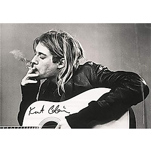 signs-unique Kurt Cobain & Guitar Large Fabric Poster / Flag 1100mm x 750mm (hr)
