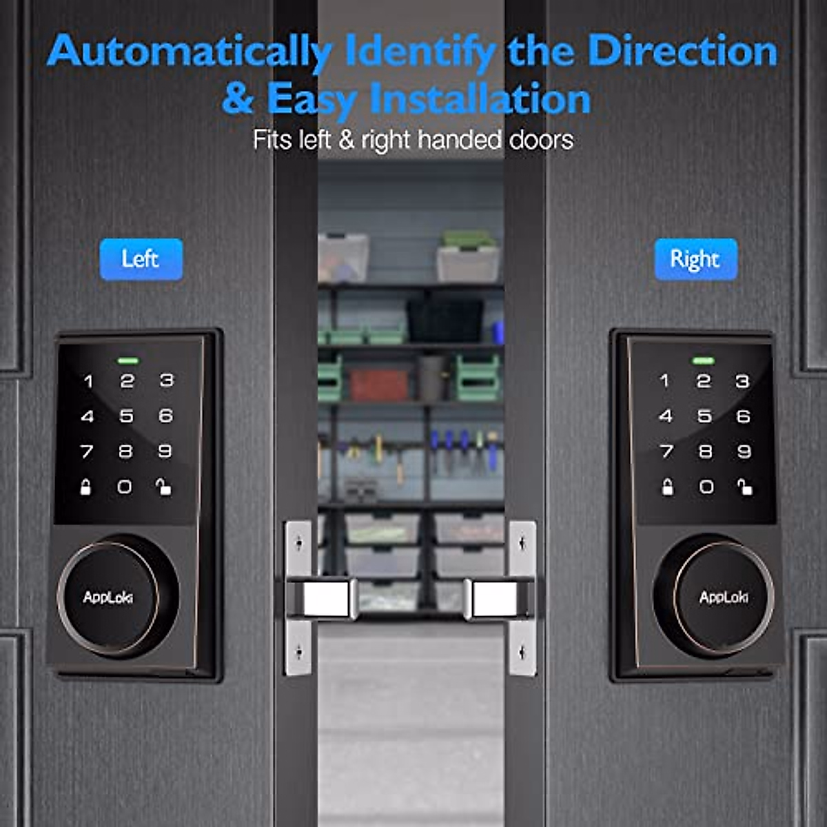 AppLoki Smart Lock, Keyless Entry Door Lock with Bluetooth/Alexa Voice Control, Touchscreen Keypad Deadbolt Lock with APP, E-Key, Code, Key, Auto-Lock, Front Door Lock for Home Apartment Hotel