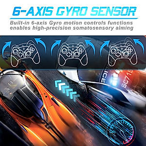Gamrombo Wireless Pro Controller for Switch/PC/PS3/Android TV, PC Game Controller with Dual Vibration/Gyro Axis, Multi-Platform &Multi-Connections