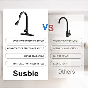Kitchen Faucets with Pull Down Sprayer-Kitchen Sink faucets-Single Level Stainless Steel-Matte Black