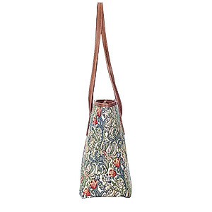 Signare Tapestry Shoulder Bag for Woman Travel or Work Tote Bags for Women In William Morris Golden Lily Design|COLL-GLILY